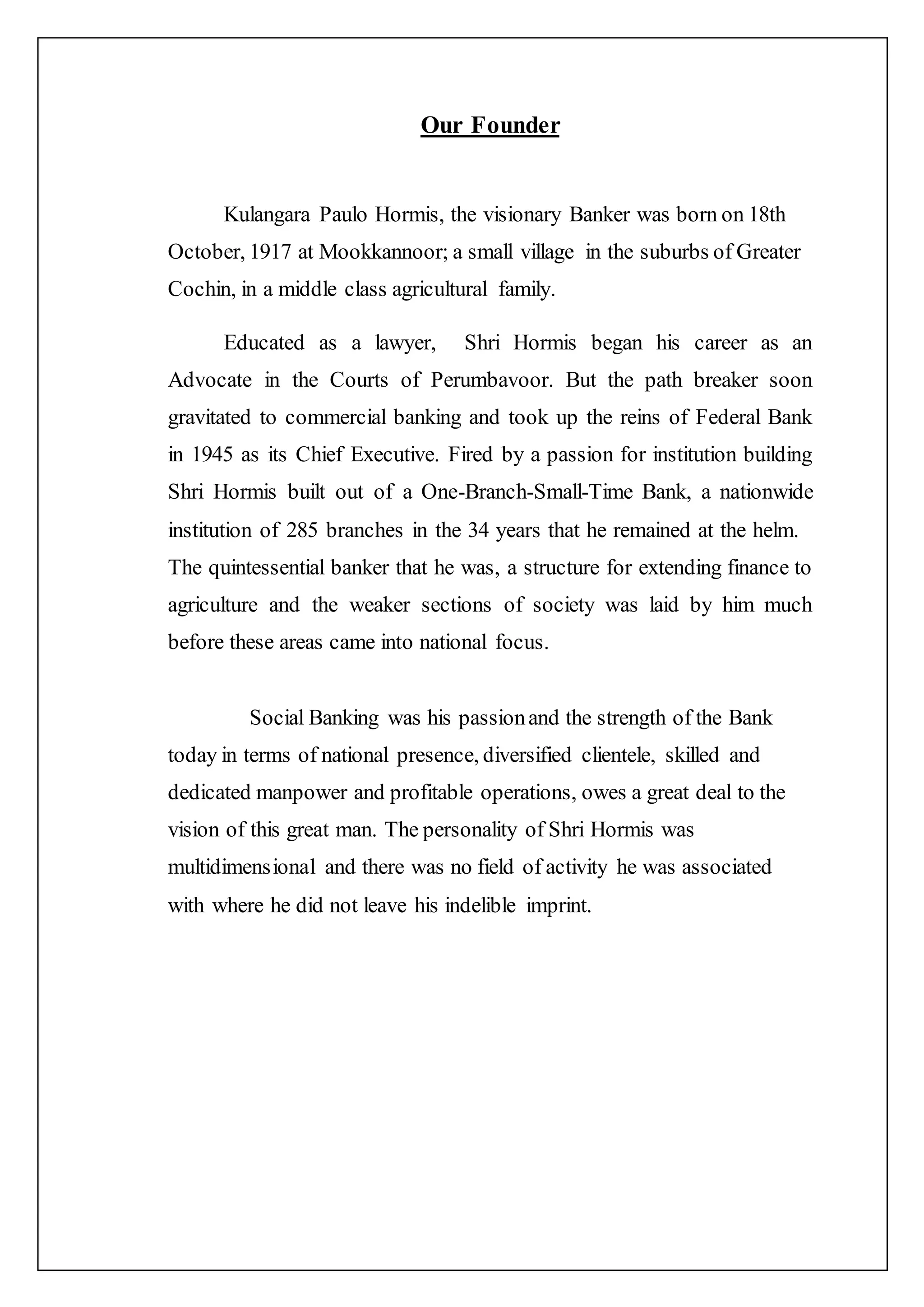 Federal bank pvt. ltd. | DOCX
