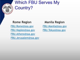 Federal Benefits Units Worldwide (FBUs) | PPT
