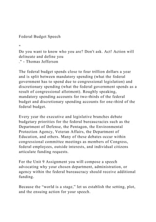 Federal Budget SpeechDo you want to know who you are Don.docx