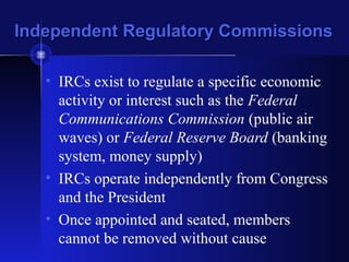 Independent Regulatory Commissions Examples