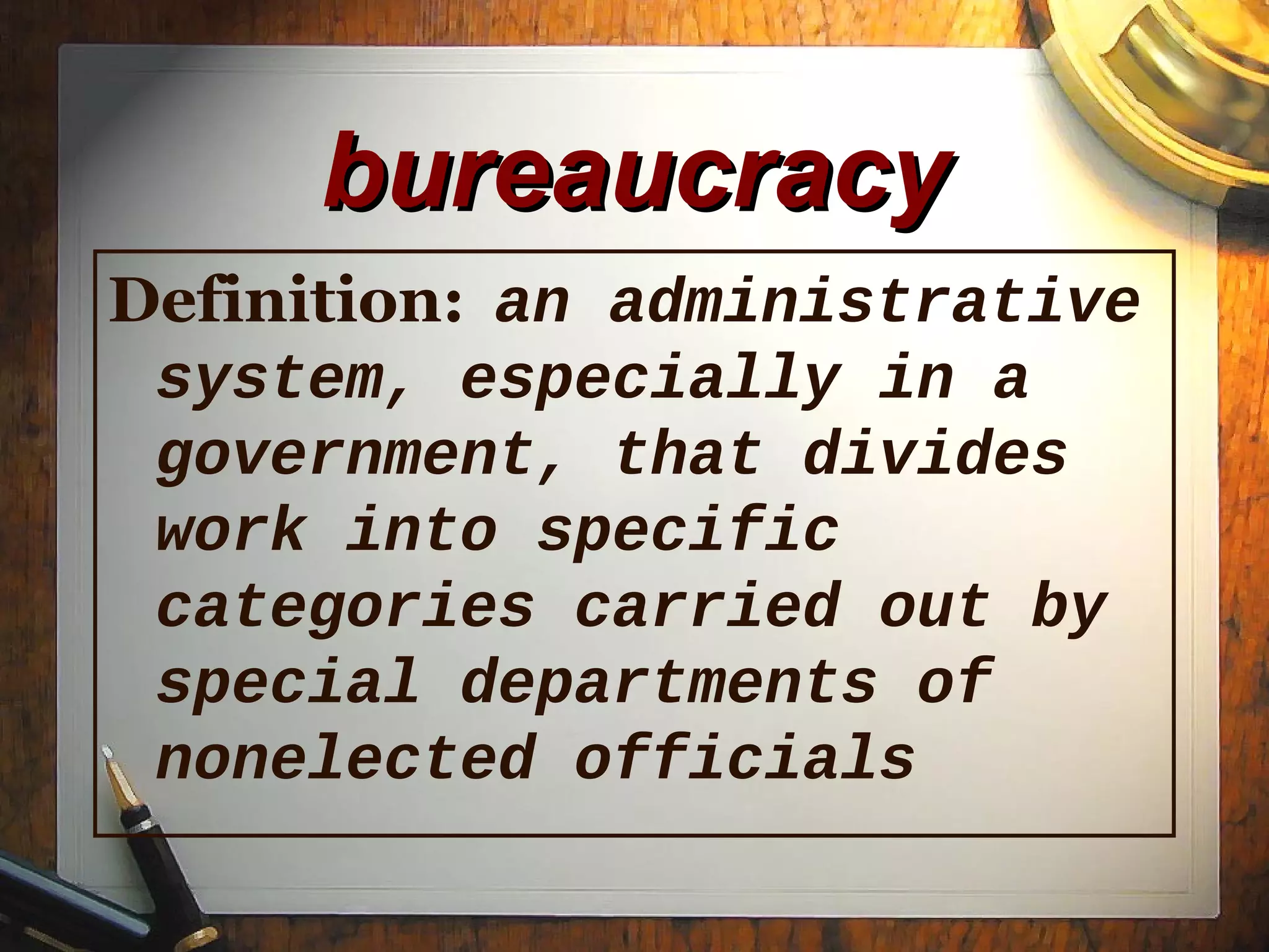 Federal bureaucracy | PPT
