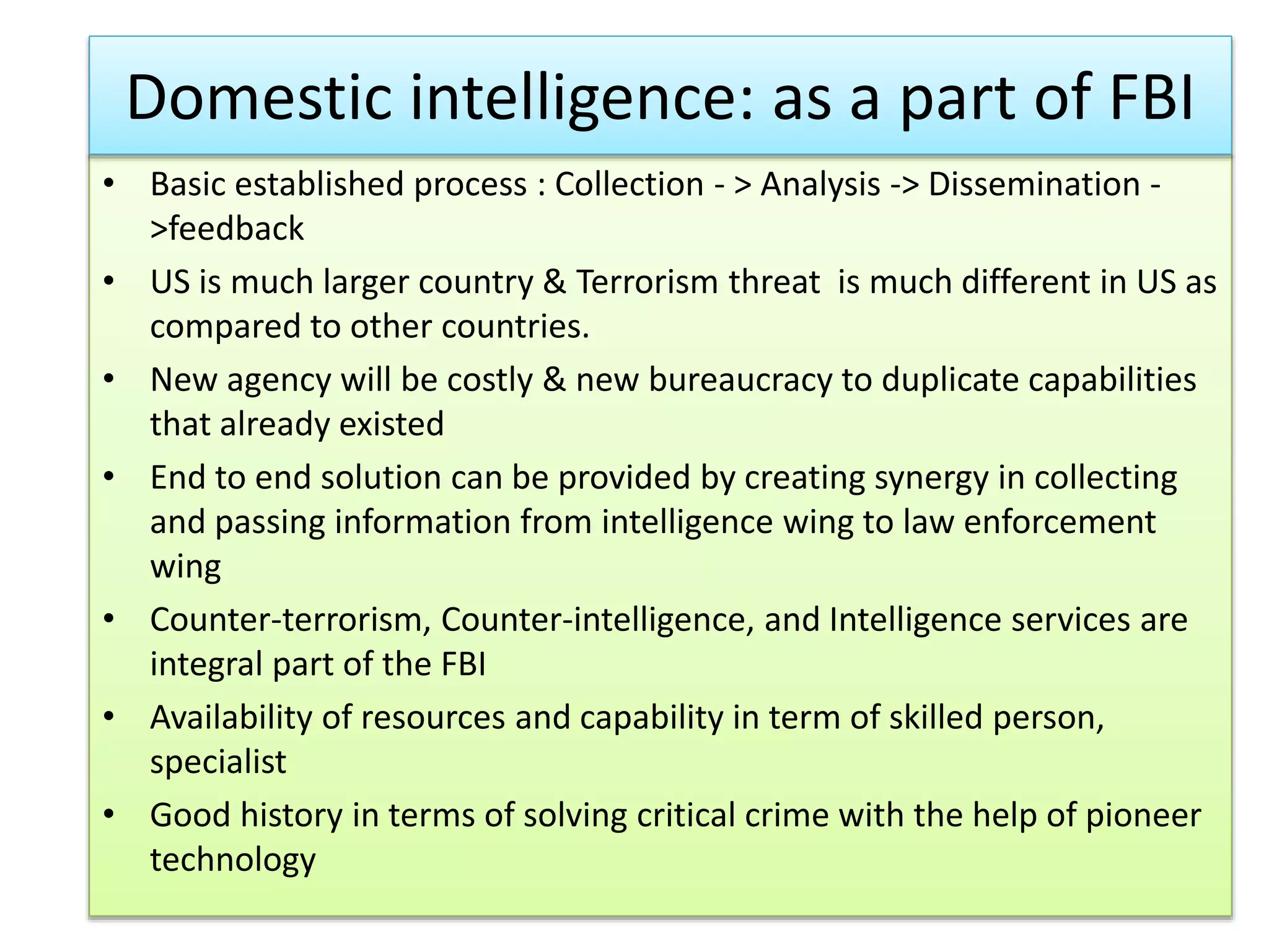 Federal Bureau of investigation 2001 abridged | PPTX