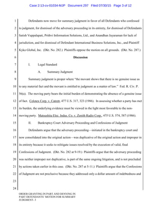 Federal Court Denying Motion by Satish Vuppalapati, Madhavi Vuppalapati ...