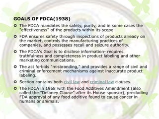 Federal food, drug & cosmetics act | PPTX