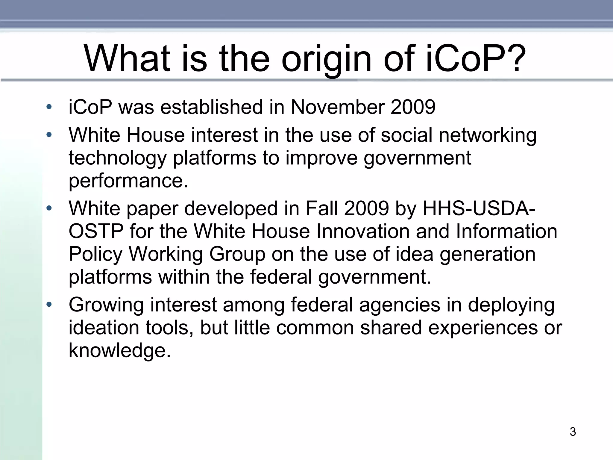 Federal Ideation Community of Practice (iCoP) | PPT