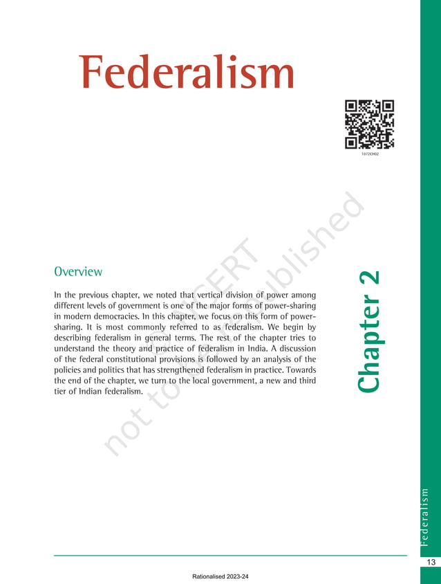 Federalism CBSE class 10. Simplified Critical Points | PDF