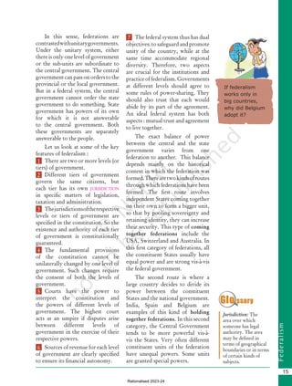 Federalism CBSE class 10. Simplified Critical Points | PDF