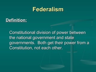 Federalism | PPT | Civic affairs | Politics