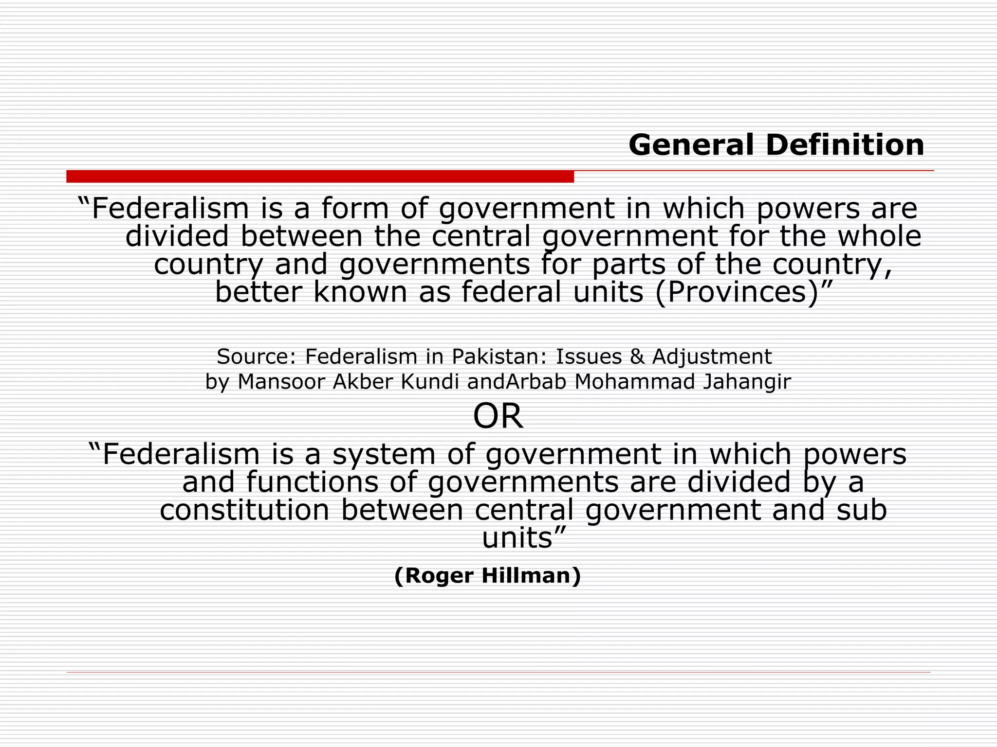 Federalism in Pakistan | PPT
