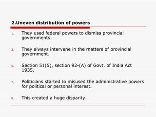 Federalism in Pakistan | PPT