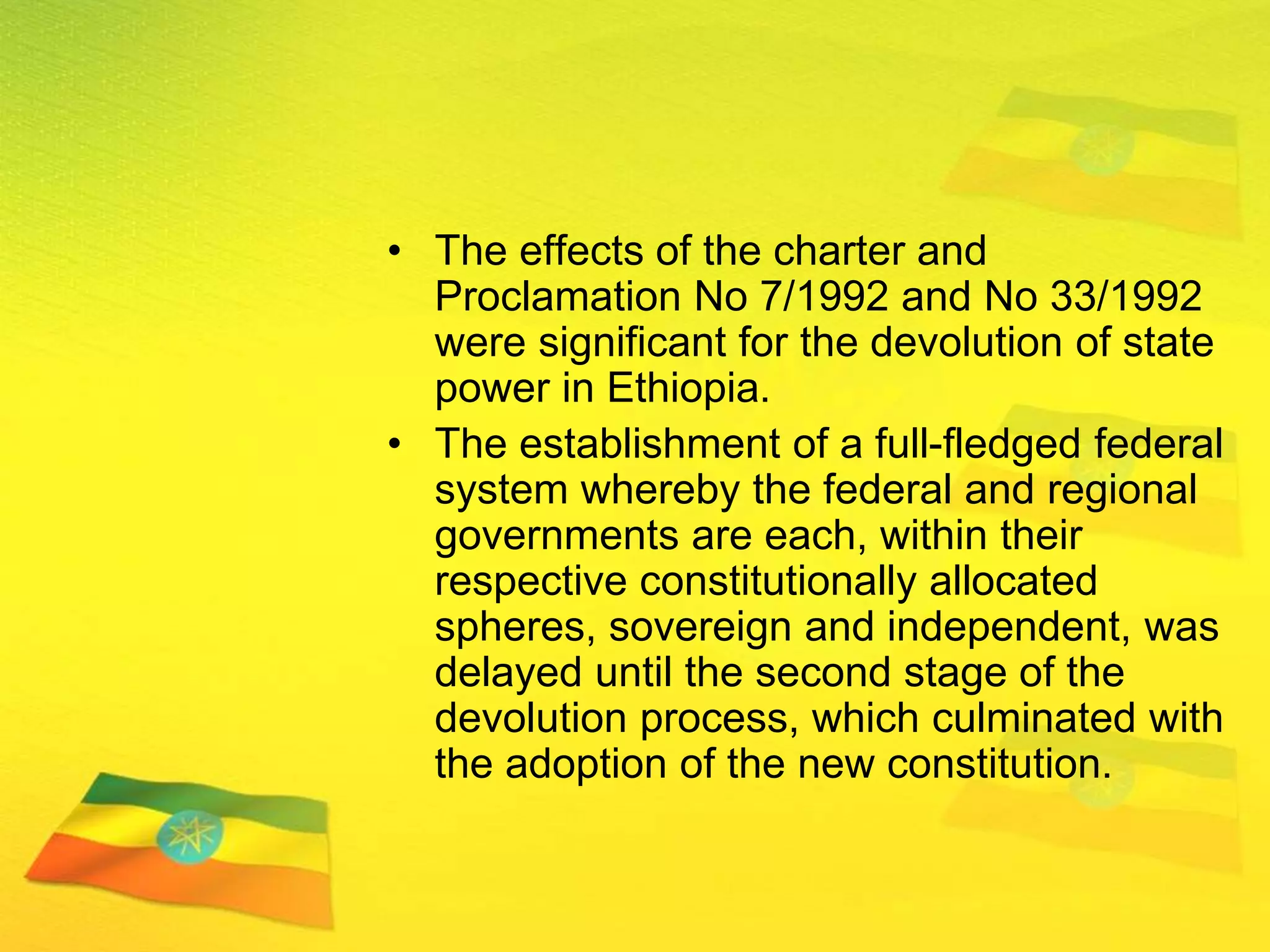 Federalism and devolutiion in ethiopia final | PPTX