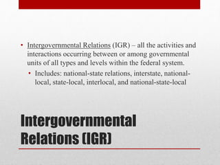 Federalism and intergovernmental relations | PPTX