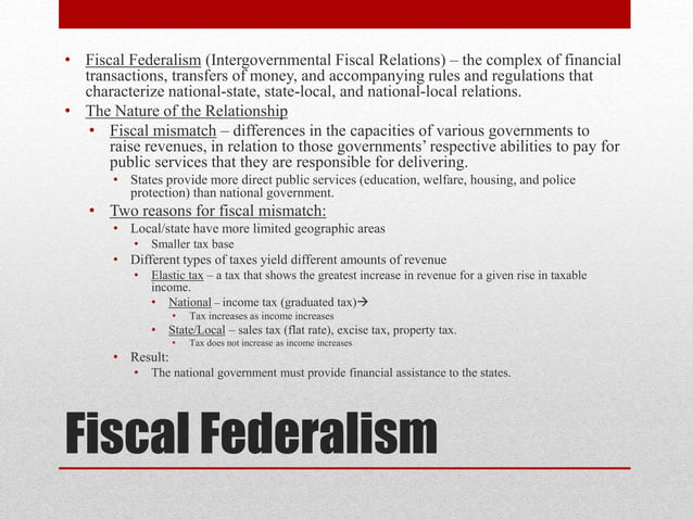 Federalism and intergovernmental relations | PPTX | Government Support ...