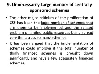 Federalism and issues of centrally sponsored schemes | PPTX