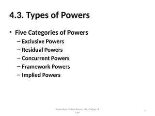 Federalism Ch4.pptx more clarity on federalism. | PPTX