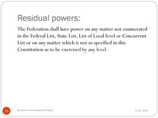 Federalism in Nepal by Khimlal Devkota | PDF