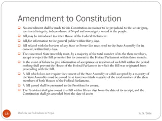 Federalism in Nepal by Khimlal Devkota | PDF