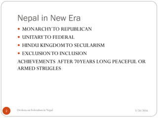 Federalism in Nepal by Khimlal Devkota | PDF