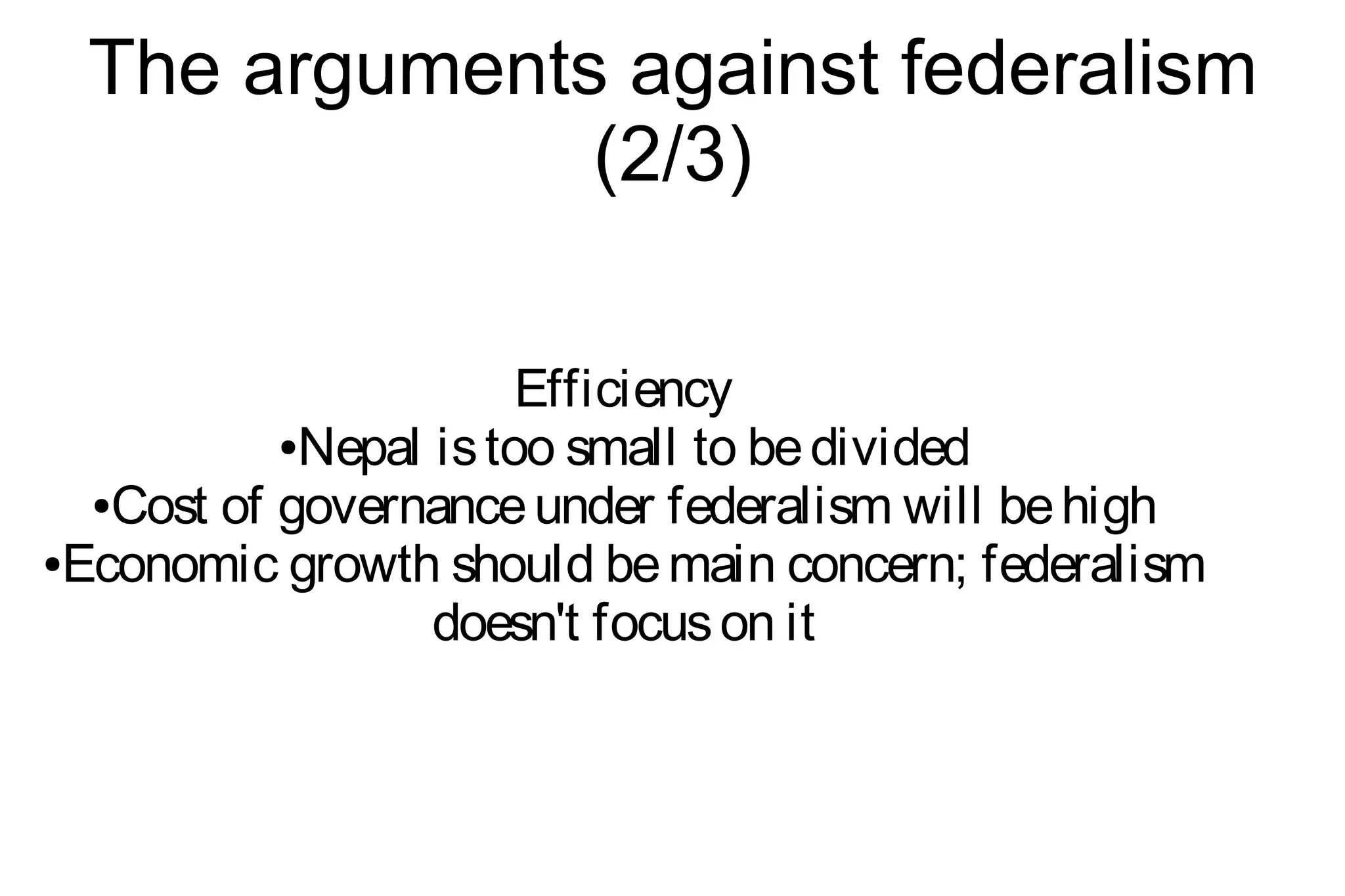 Federalism in Nepal, 3/20 presentation by Prabhas | PDF