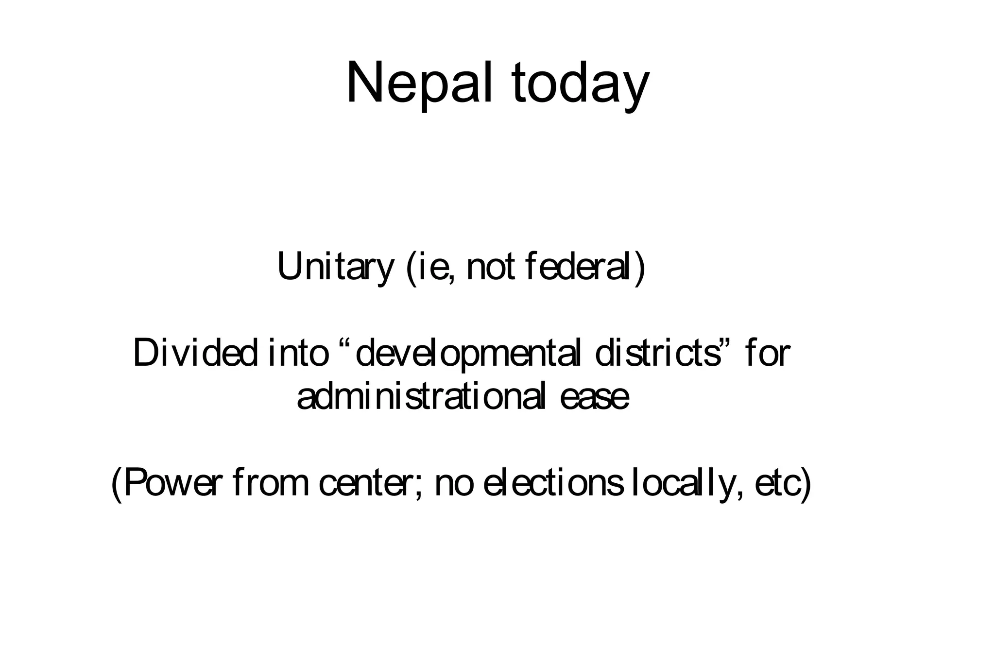 Federalism in Nepal, 3/20 presentation by Prabhas | PDF