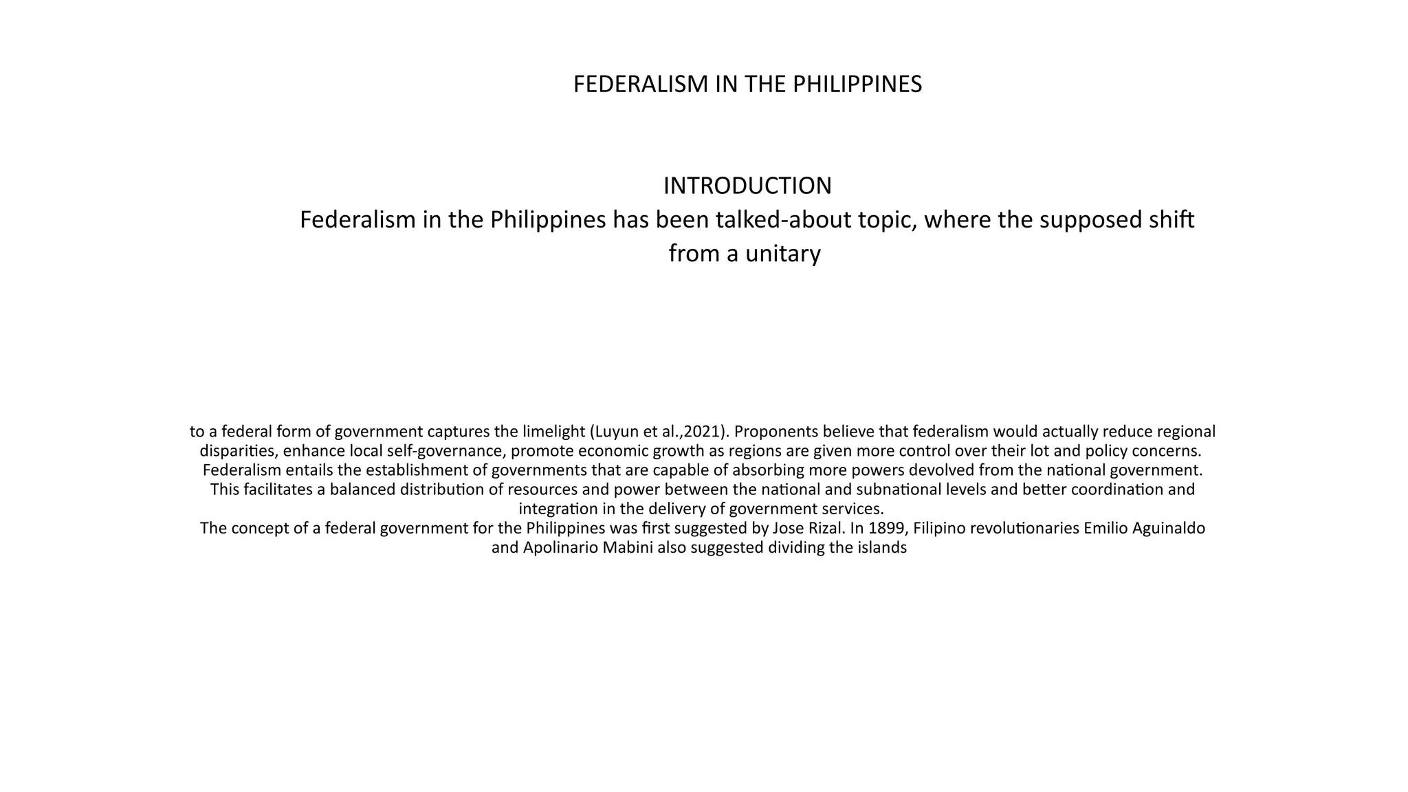 FEDERALISM IN THE PHILIPPINES.by odingptx | PPT