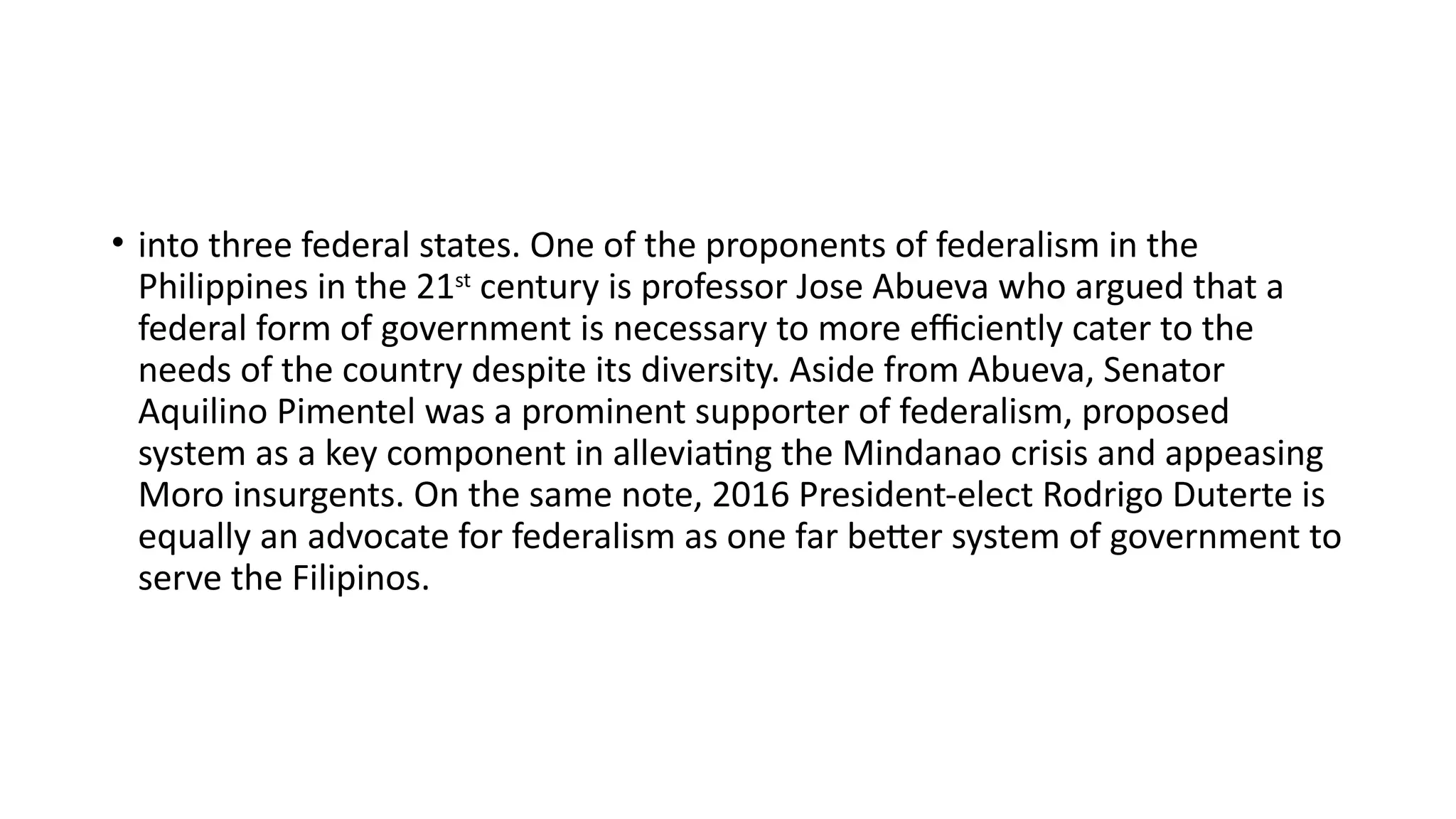 FEDERALISM IN THE PHILIPPINES.by odingptx | PPT