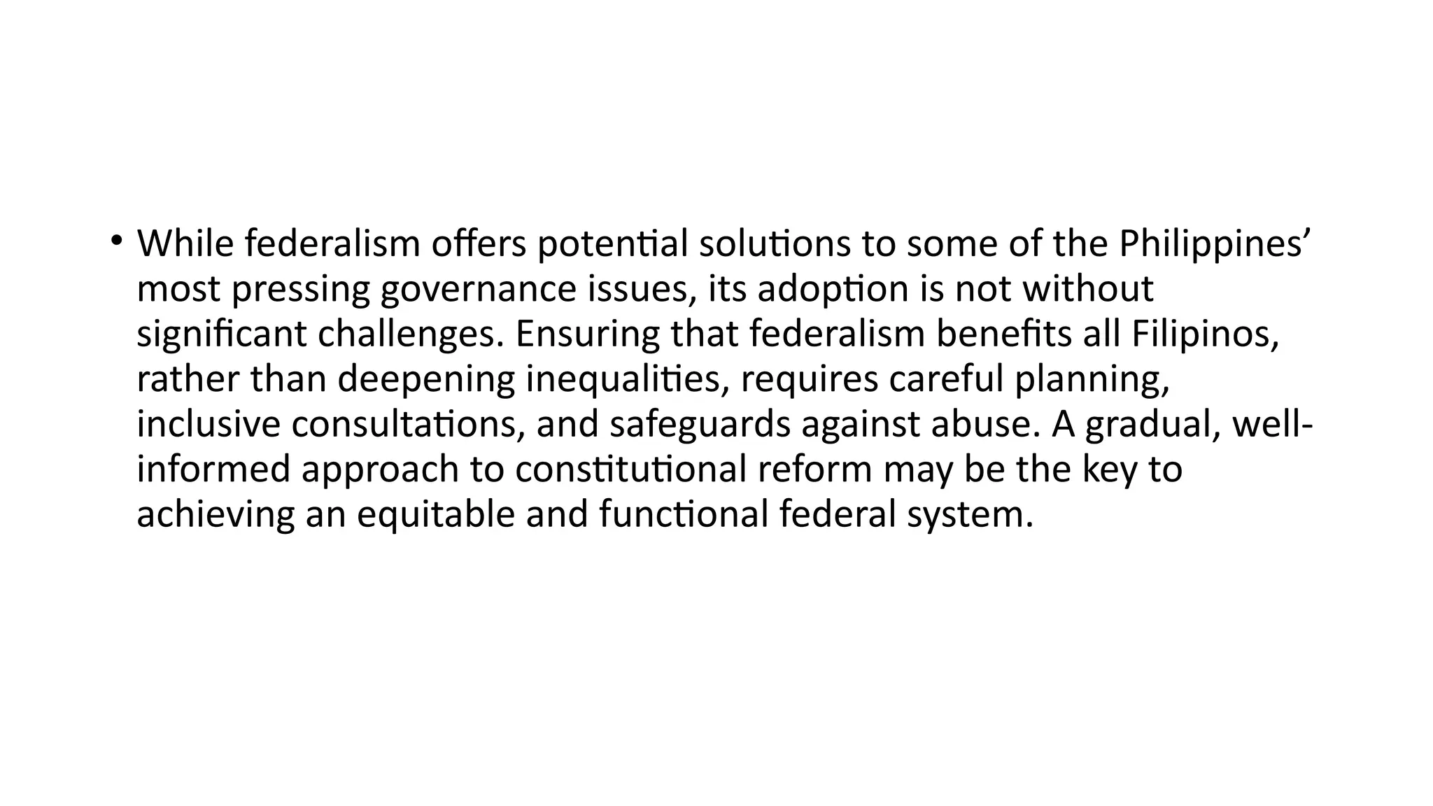 FEDERALISM IN THE PHILIPPINES.by odingptx | PPT