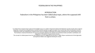 FEDERALISM IN THE PHILIPPINES.by odingptx | PPT