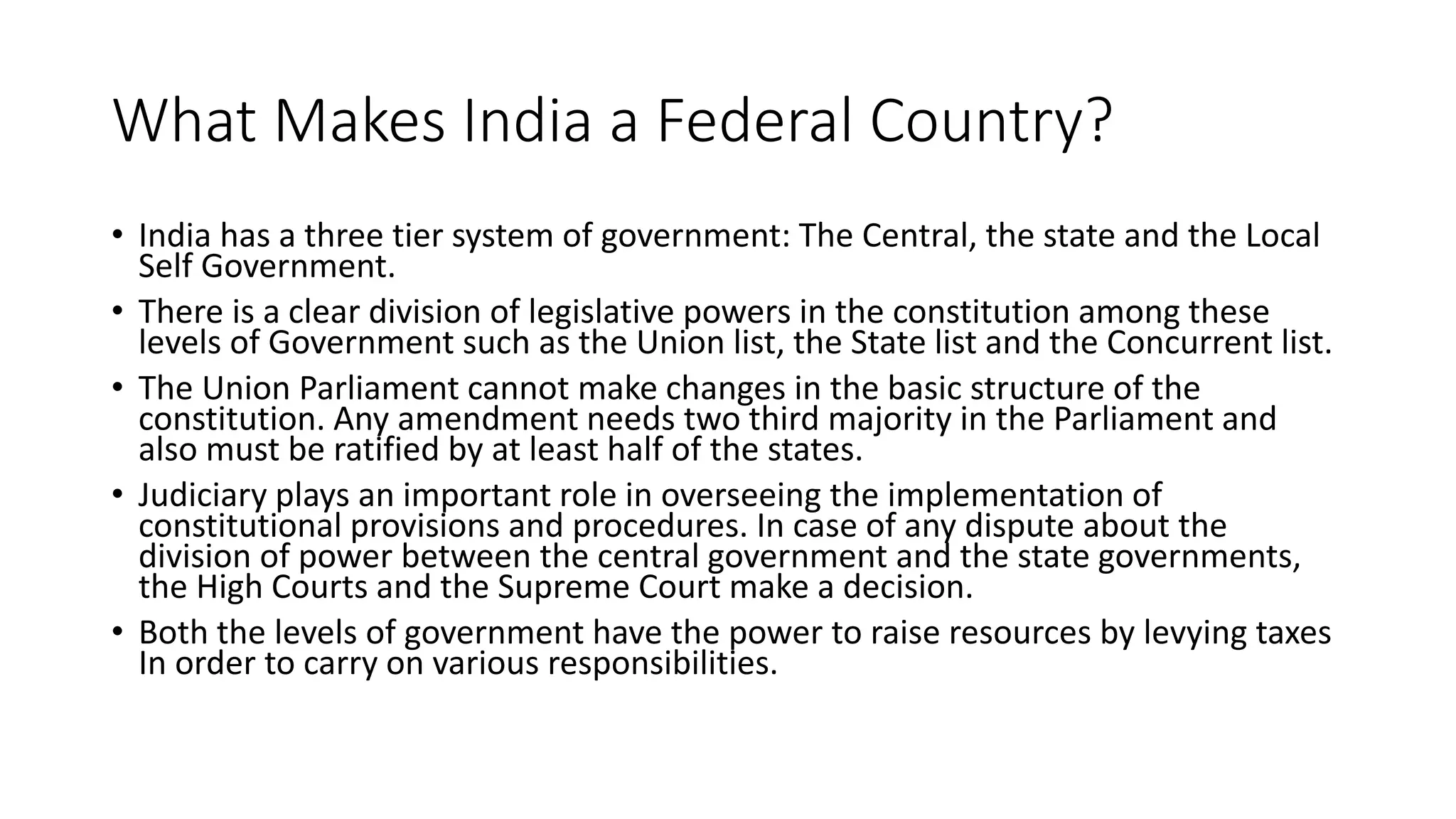 Federalism ppt.pptx class 10 political science | PPTX