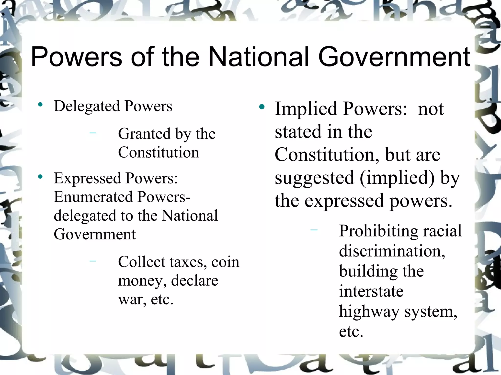 Federalism the division of power | PPT