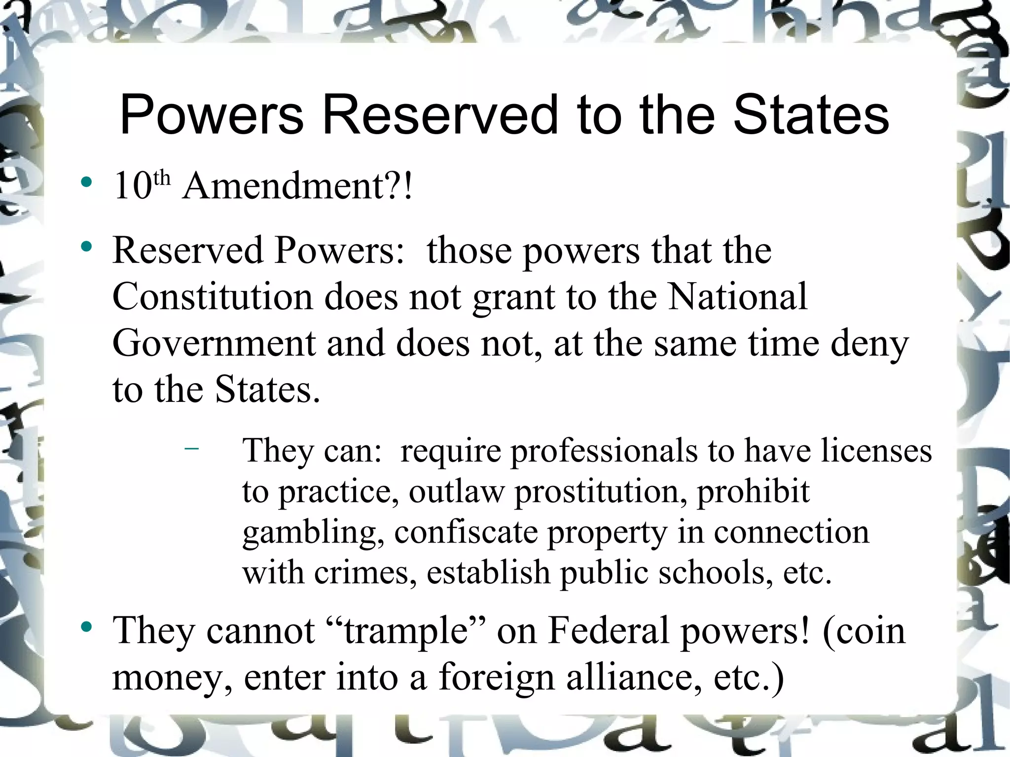 Federalism the division of power | PPT