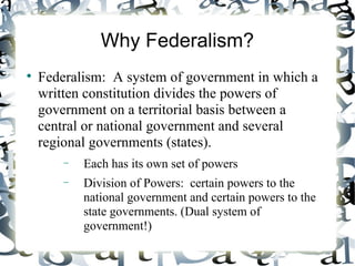 Federalism the division of power | PPT | Political Issues & policy ...