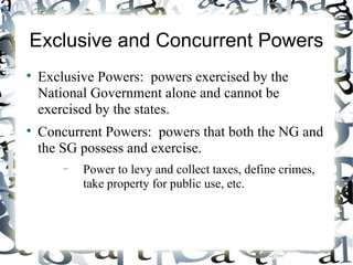 Federalism the division of power | PPT | Political Issues & policy ...