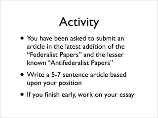 Federalist And Antifederalist | PPT