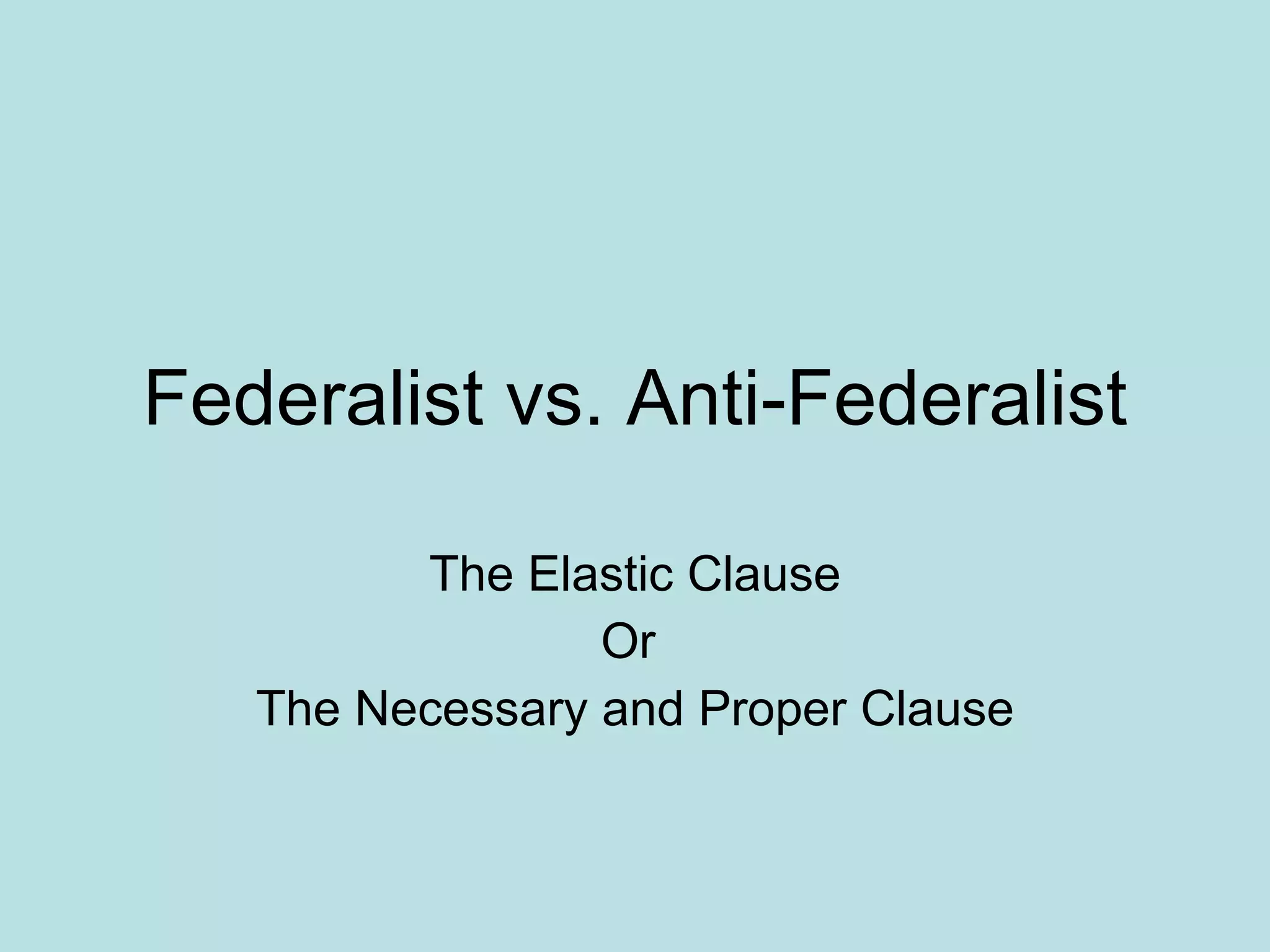 Federalist Vs | PPT