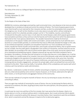 Federalist 10 | PDF