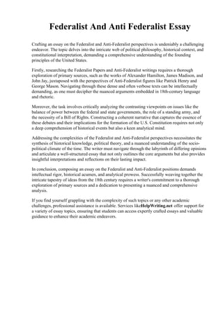 Federalist And Anti Federalist Essay.pdf