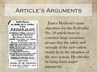 James Madison "Publius" Federalist No. 10 | PPT