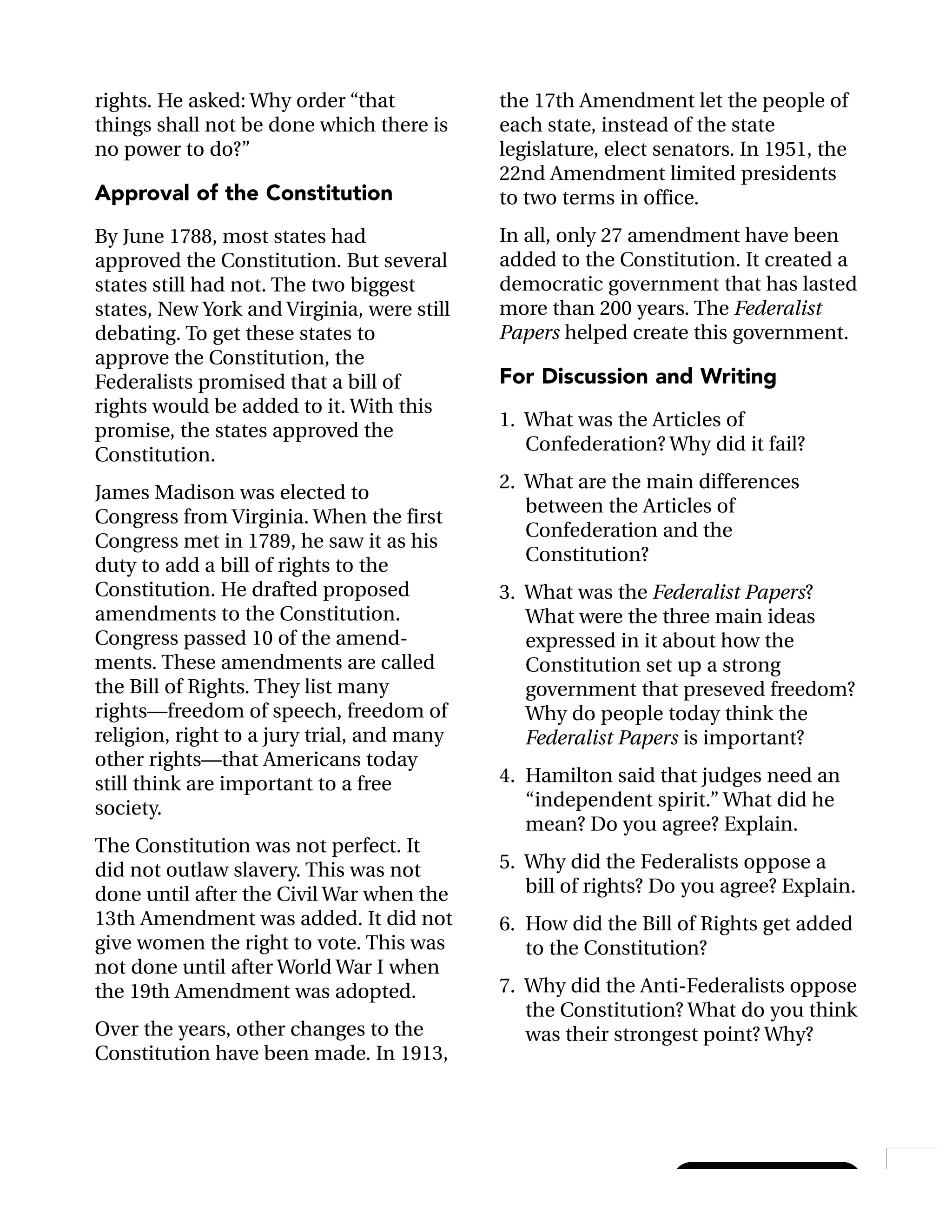 Federalist papers lesson plan student copy | PDF