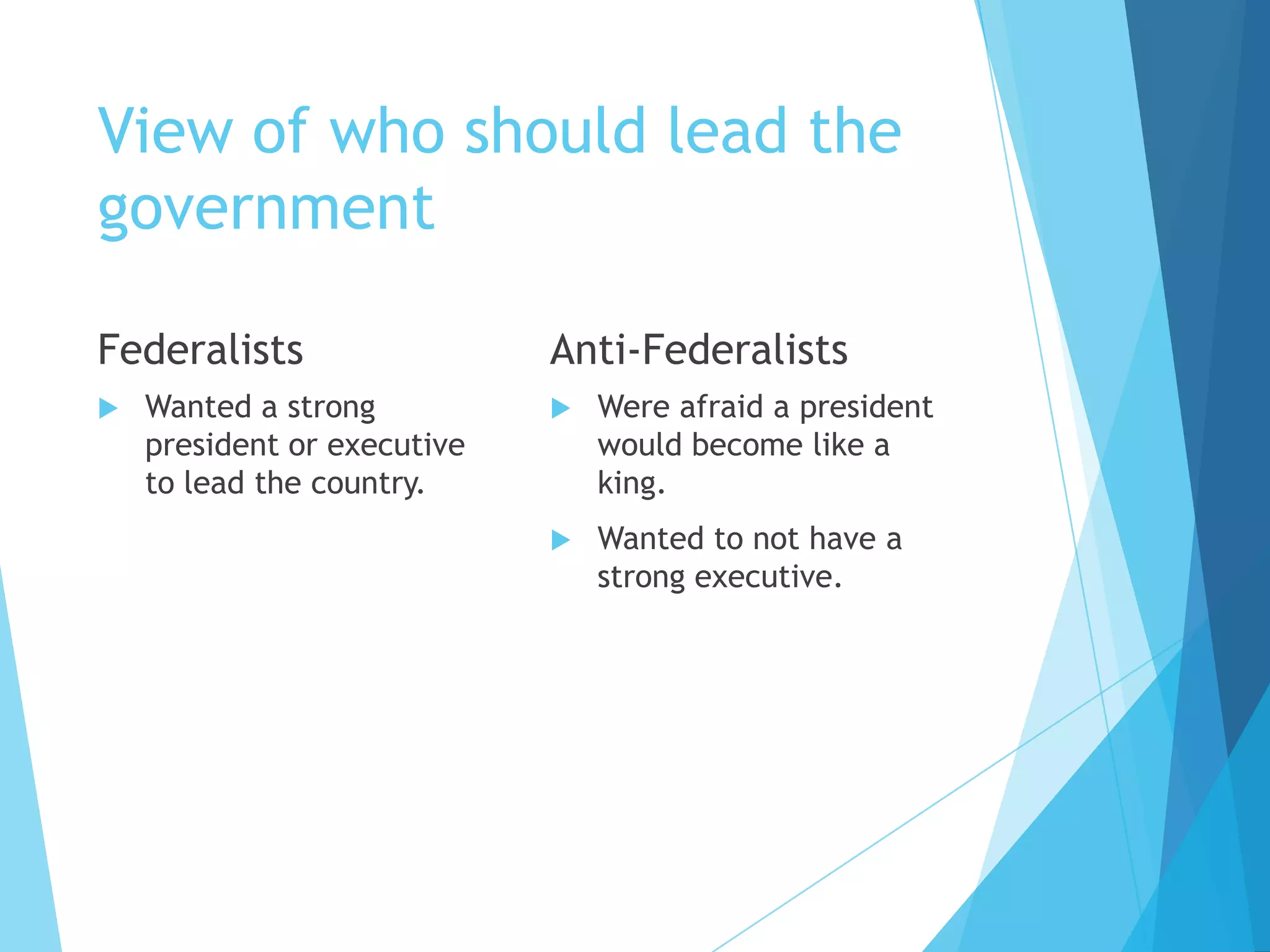 Federalists / Anti-Federalists | PPT
