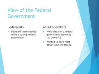 Federalists / Anti-Federalists | PPTX