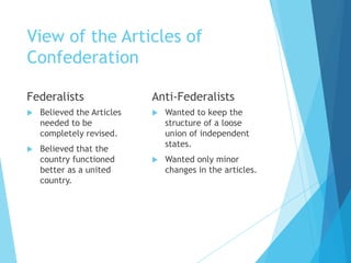 Federalists / Anti-Federalists | PPT