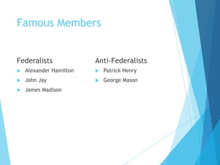 Federalists / Anti-Federalists | PPT
