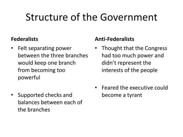 Federalists and anti federalists | PPTX | Civic affairs | Politics