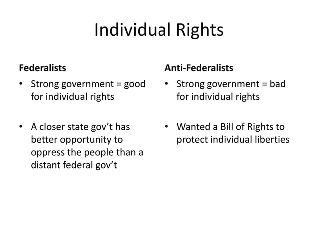 Federalists and anti federalists | PPTX | Civic affairs | Politics