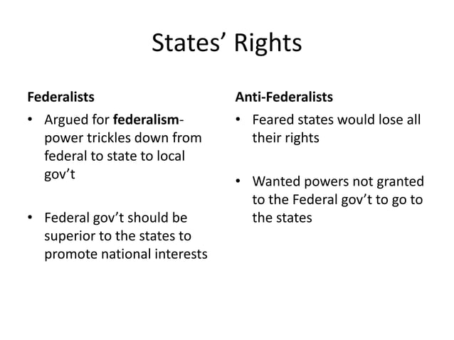Federalists and anti federalists | PPTX | Civic affairs | Politics