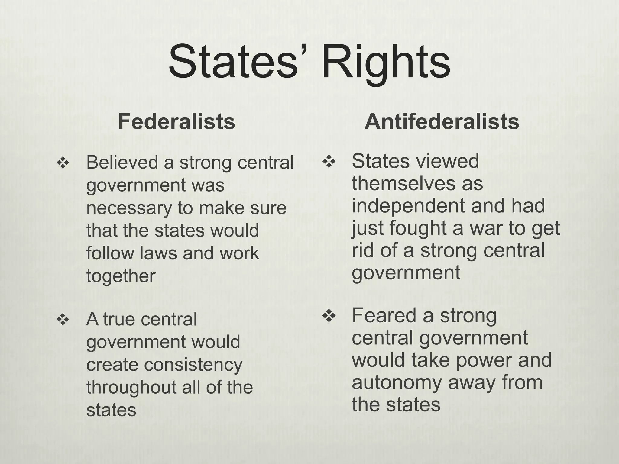 Federalists v Antifederalists | PPTX