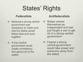 Federalists v Antifederalists | PPT | Free Download