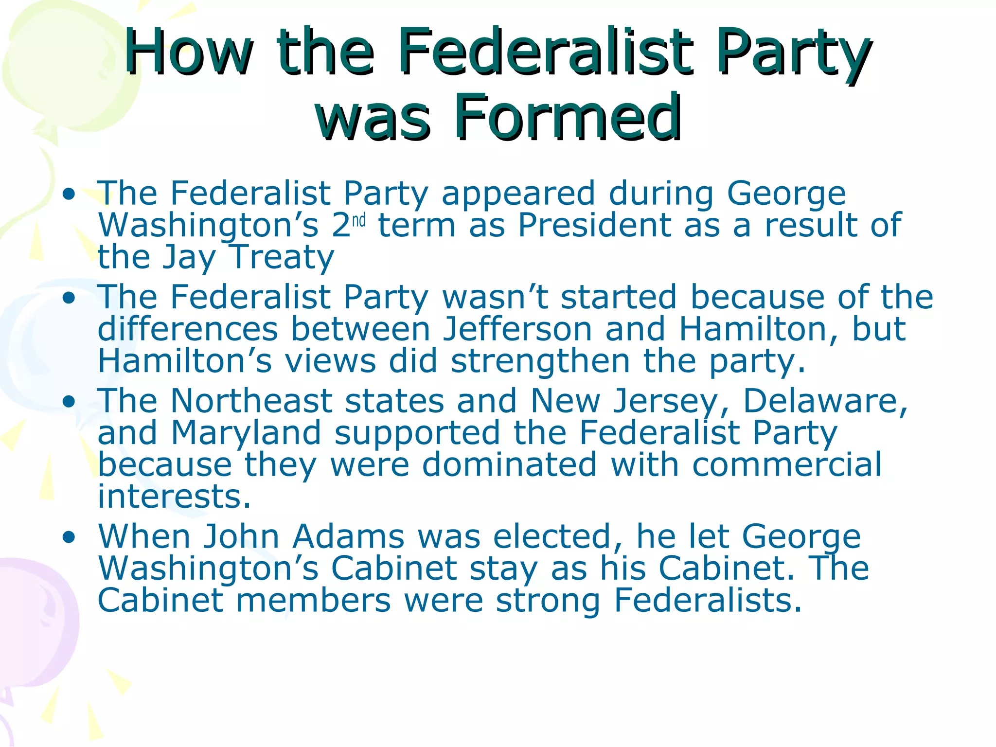 Federalists vs. Republicans | PPT