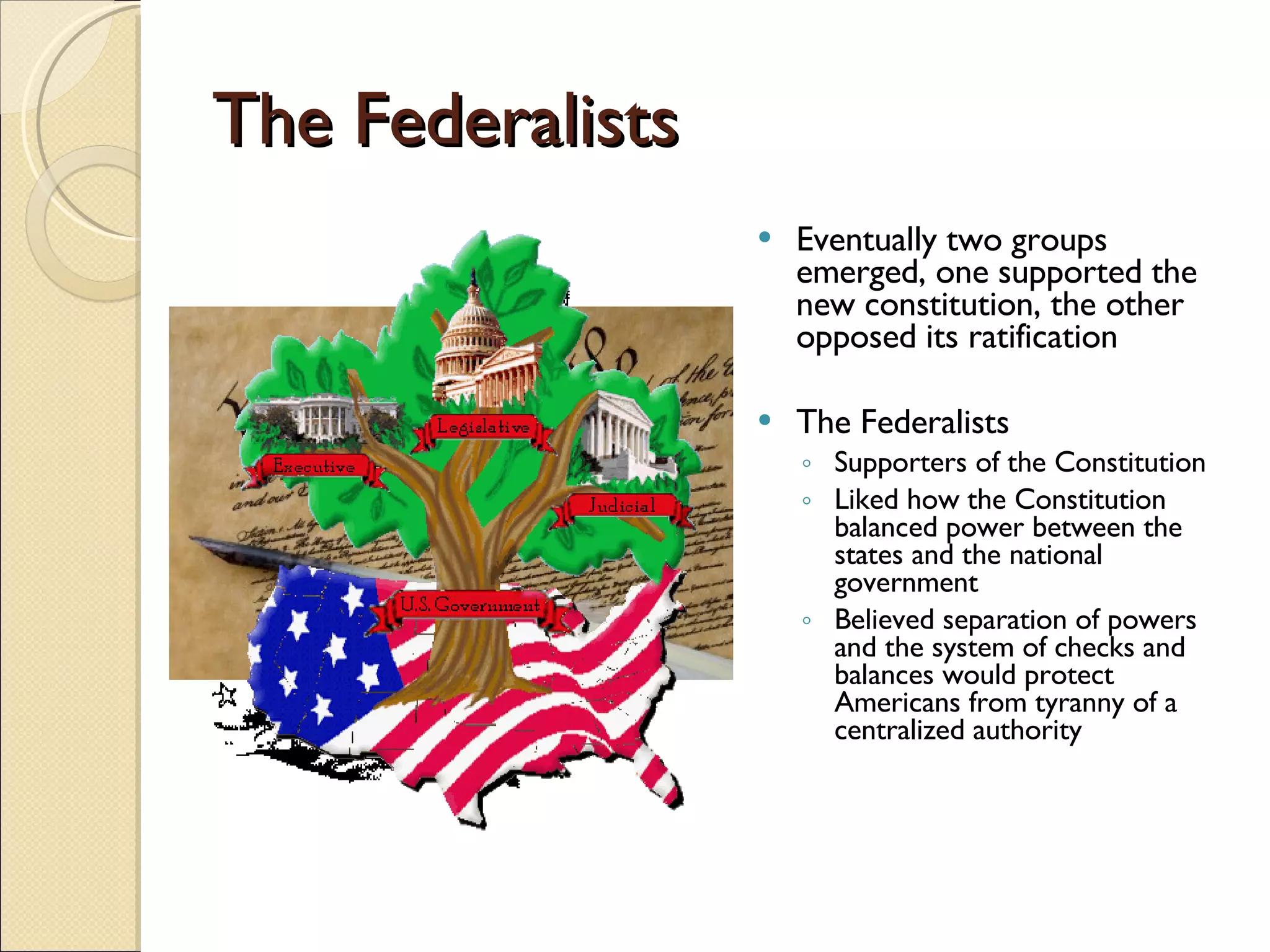 Federalists Vs. Anti Federalists | PPT
